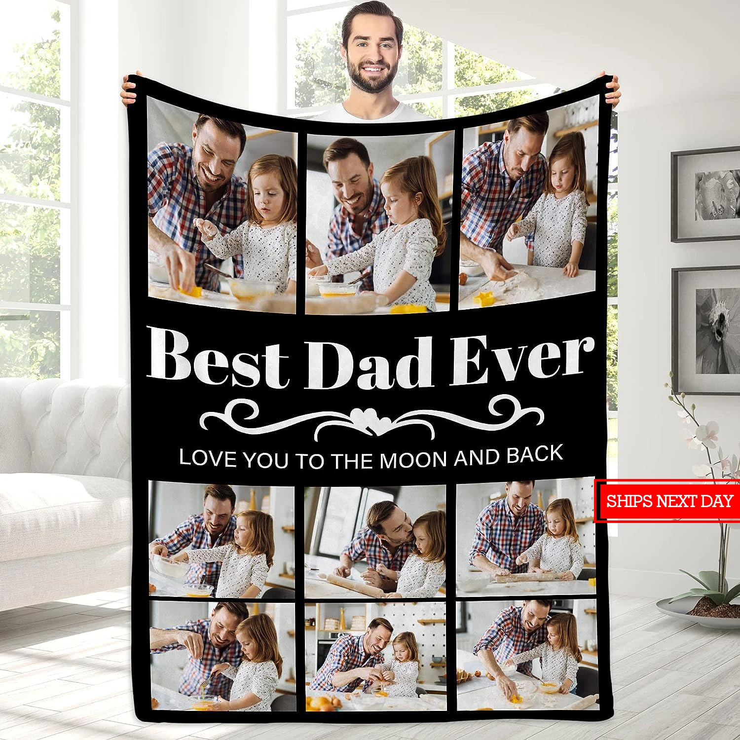 Customized-blanket-with-photo-for-dad-personalized-photo-for-dad-unique ...