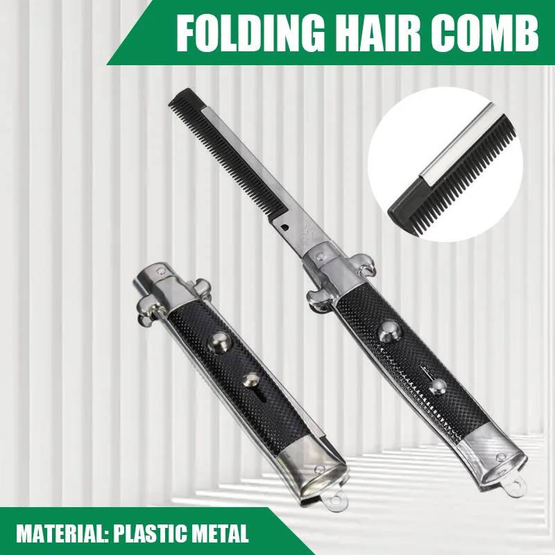 Hair Comb Beauty Folding Comb Stainless Steel Beard Comb Hairs Brush ...
