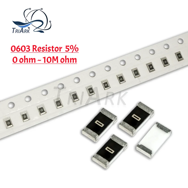 100pcs 0603 5% SMD resistor 1/10W 0R~10M ohm 1R 10R 100R 150R 200R 330R ...
