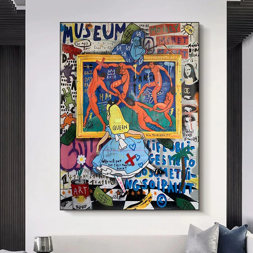 Graffiti-Princess-Dance-Abstract-Street-Pop-Modern-Poster-Wall-Art ...