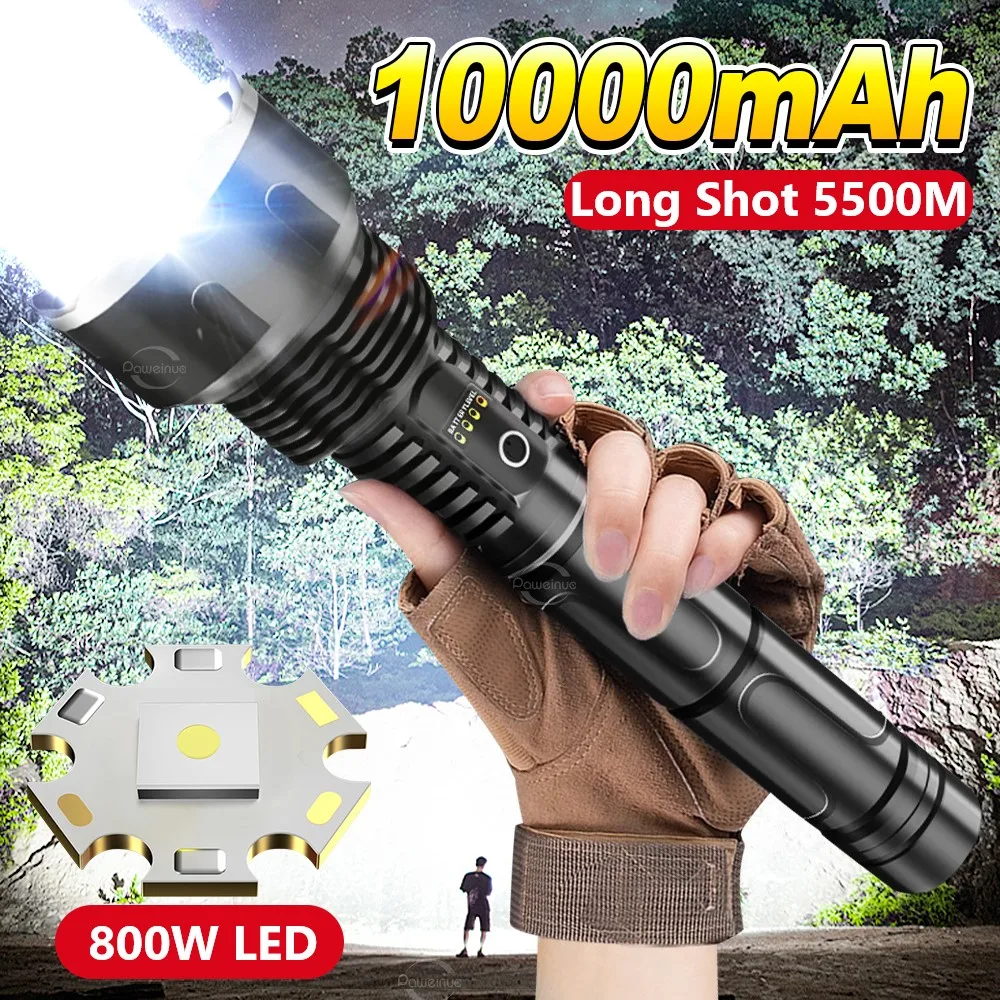 10000mAh-Super-Long-Range-LED-Flashlight-High-Power-Type-C-Rechargeable ...