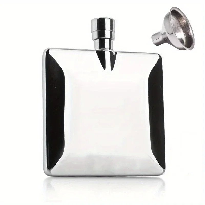 1Pc-100ml-4Oz-Flat-Vodka-Hip-Flask-Stainless-Steel-Portable-Camping ...