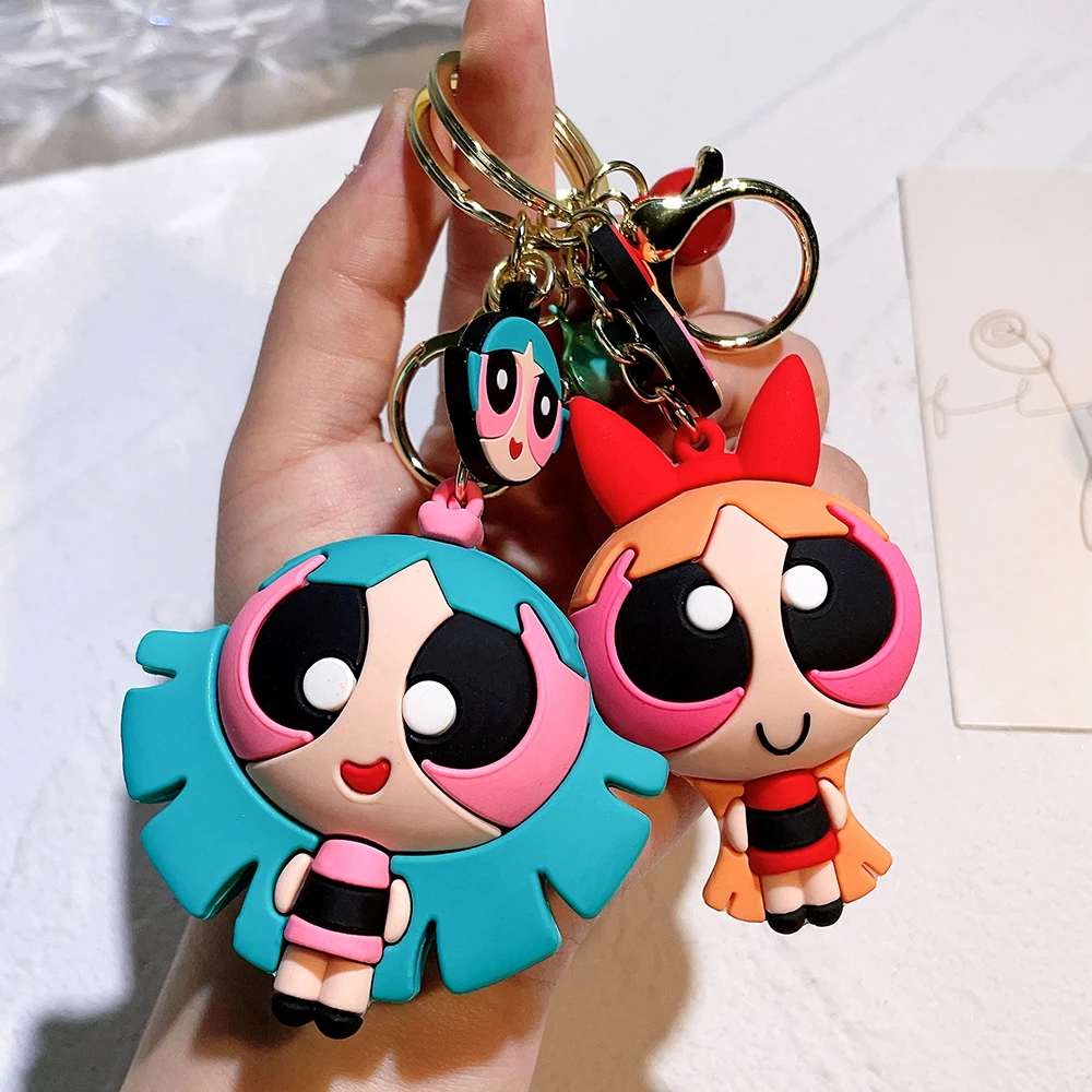 6cm Classic Anime Cartoon Powerpuff Girls Butterfly Keychain Men's And ...