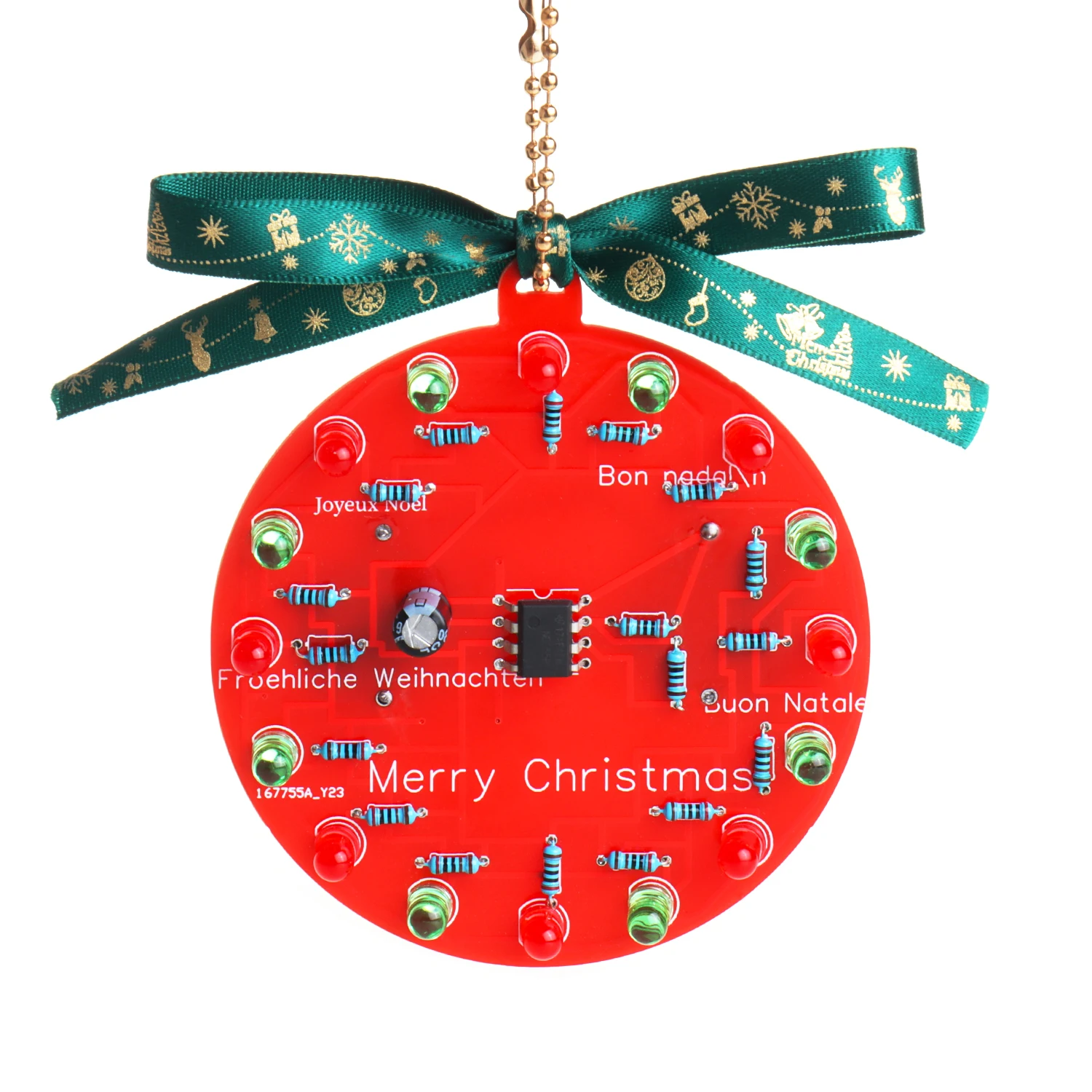 LED-Christmas-Tree-Decoration-PCB-Crcuit-Ornaments-Soldering-Kit-Red ...