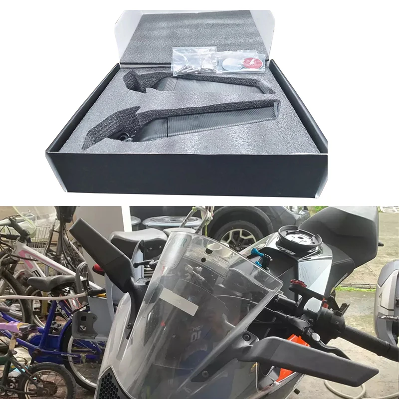 Modified-Motorcycle-Rearview-Mirrors-Wind-Wing-Adjustable-Rotating-Side ...