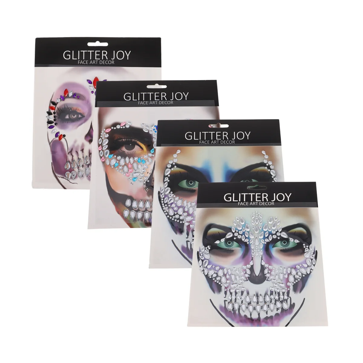 4-Sheets-Halloween-Face-Stickers-Ghostface-Cosplay-Rhinestone-Decals ...