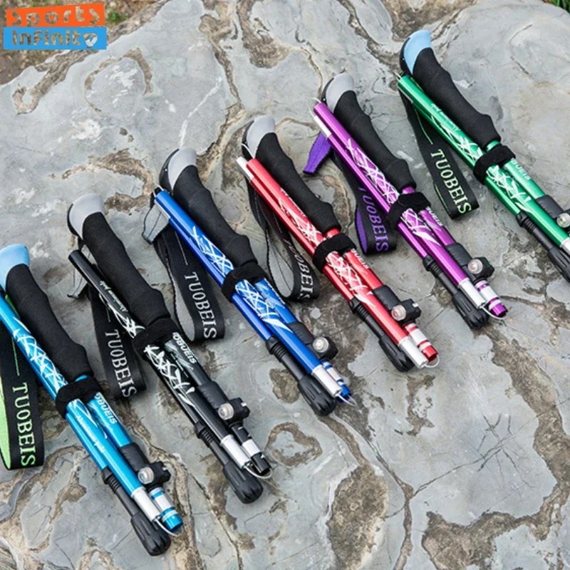Foldable-Trekking-Poles-Climbing-Hiking-Stick-Baton-Telescopic-Came ...