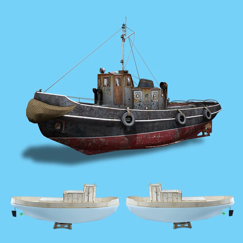 1-20-Remote-Control-Tugboat-Hull-Fiberglass-RC-Tugboat-Electric-Ship ...