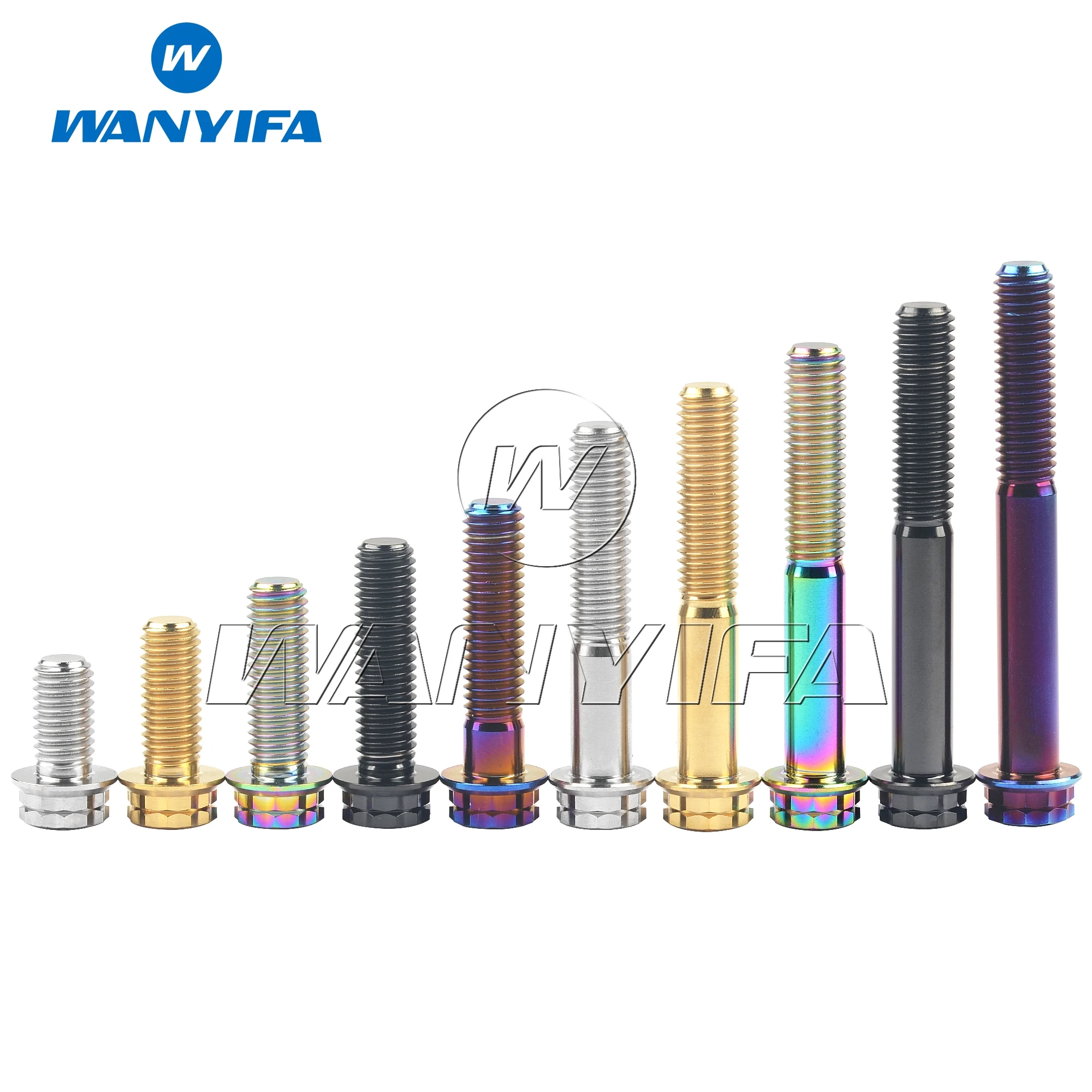 Wanyifa Titanium Bolt M8x15/20/25/30/35/40/45/50/55/60/65/80mm Flange ...