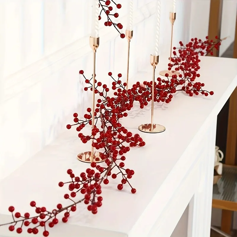 1pc Artificial Cranberry Vine, Christmas Suitable for Dining Table, New ...