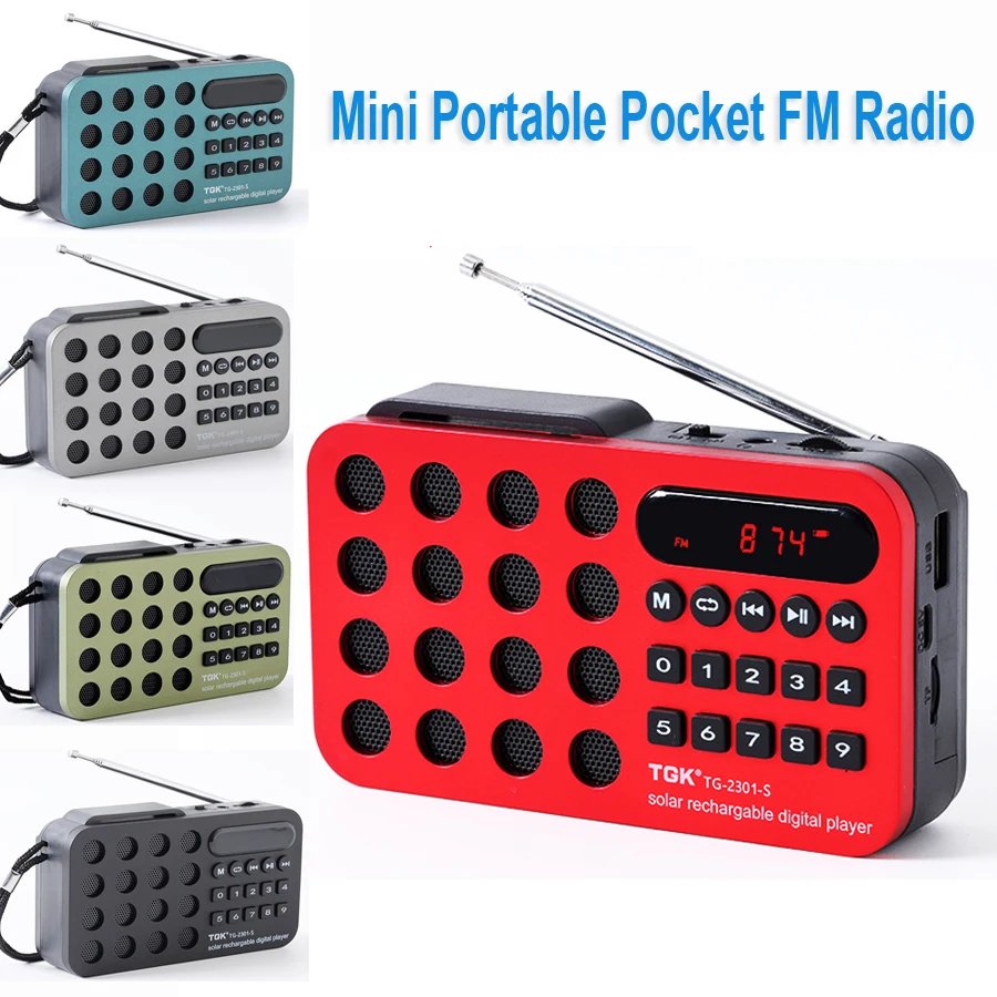 Mini-Portable-Pocket-FM-Radio-Solar-Charging-Wireless-Speakers-Support ...