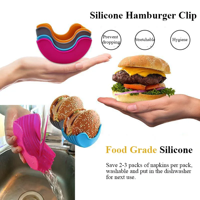 Reusable-Burger-Holder-Hamburger-Tools-Fixed-Rack-Holder-Silicone-Shelf ...