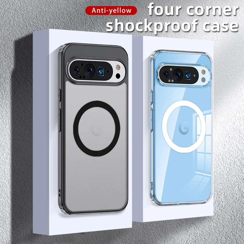 Matte-Clear-Magnetic-Wireless-Charging-Armor-Magsafe-Case-For-Google ...