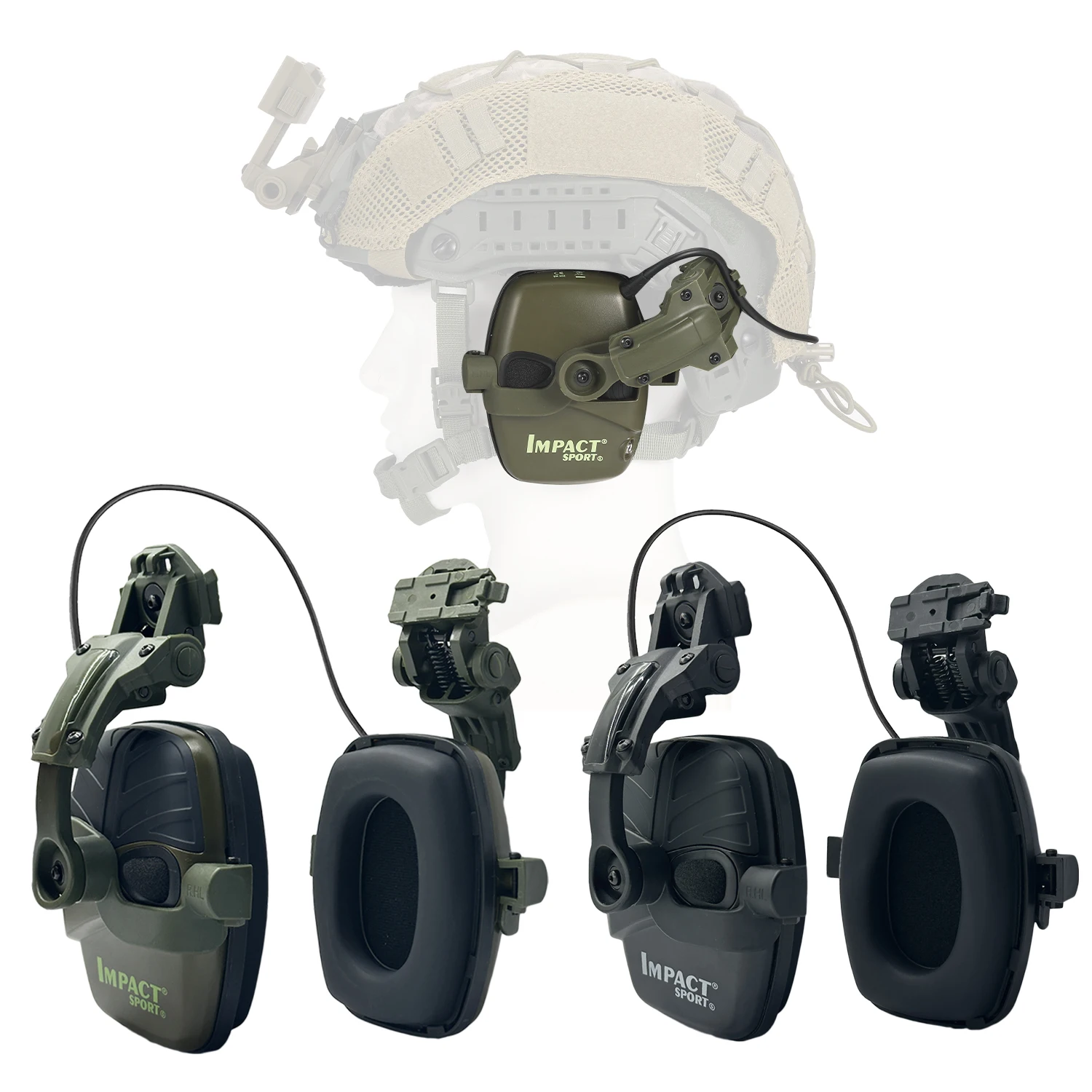 Electronic Shooting Impact Sport Headset Helmet Mounted Ver Hunting ...