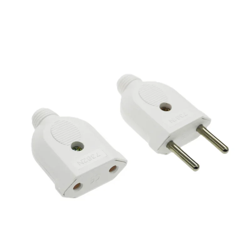 EU-2-Pin-AC-Electric-Power-Rewireable-Plug-Male-Female-Socket-Outlet ...