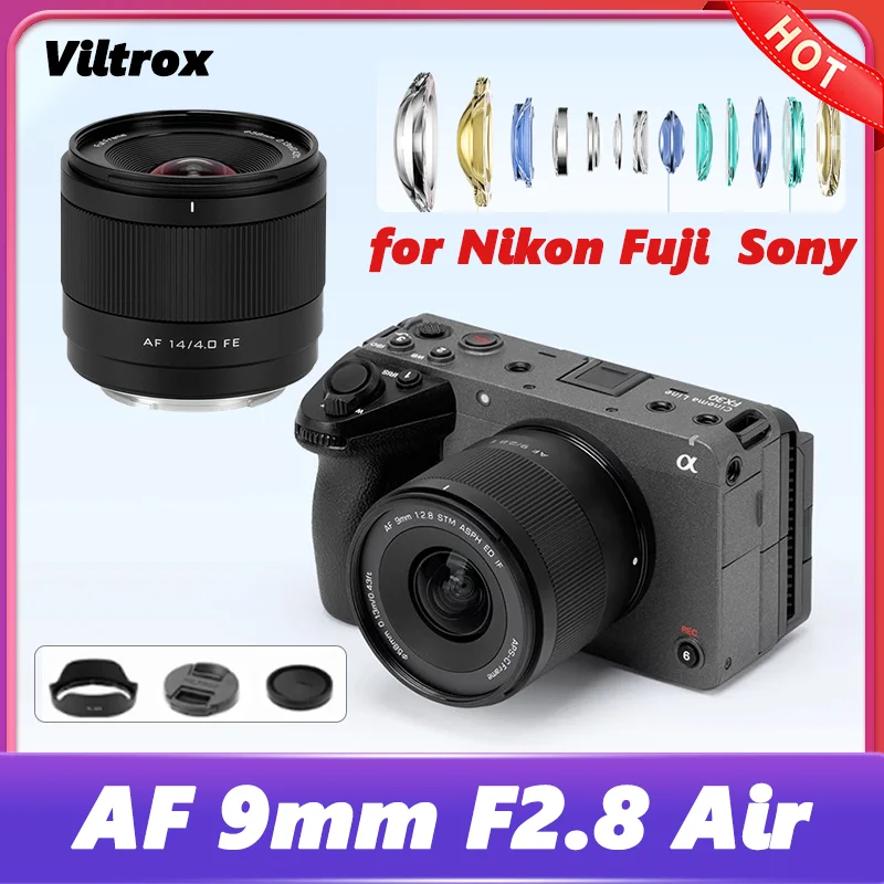 Viltrox 9mm f2.8 lente de ar foco automático APS-C ultra-grande angular ...