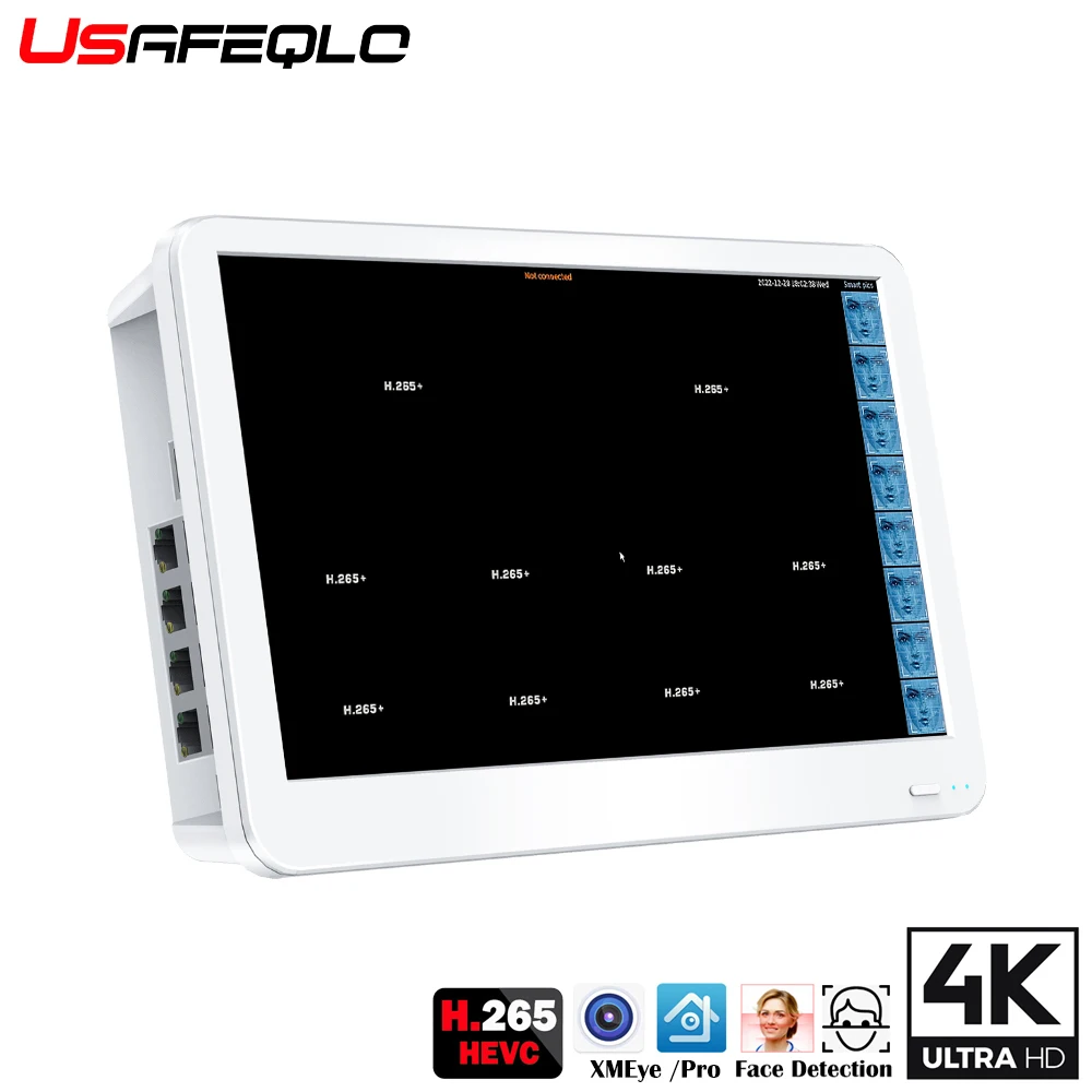 8CH 4K HD POE NVR Security System With 11.6" LCD Monitor H.265 CCTV ...