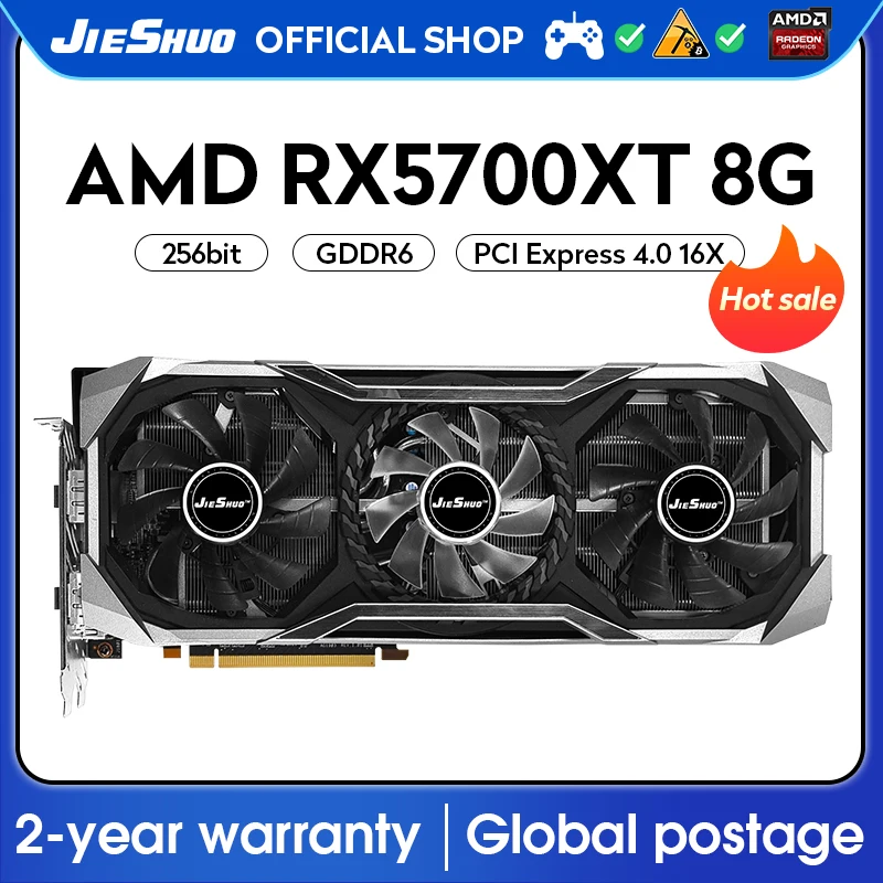 JIESHUO-AMD-RX-5700XT-8GB-2560sp-video-graphics-card-GDDR6-256BIT-GPU ...