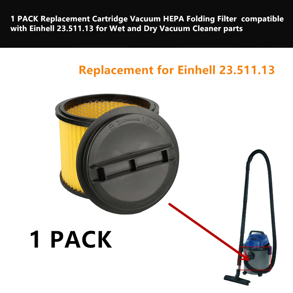 1 PACK Replacement Cartridge Vacuum HEPA Folding Filter compatible with ...