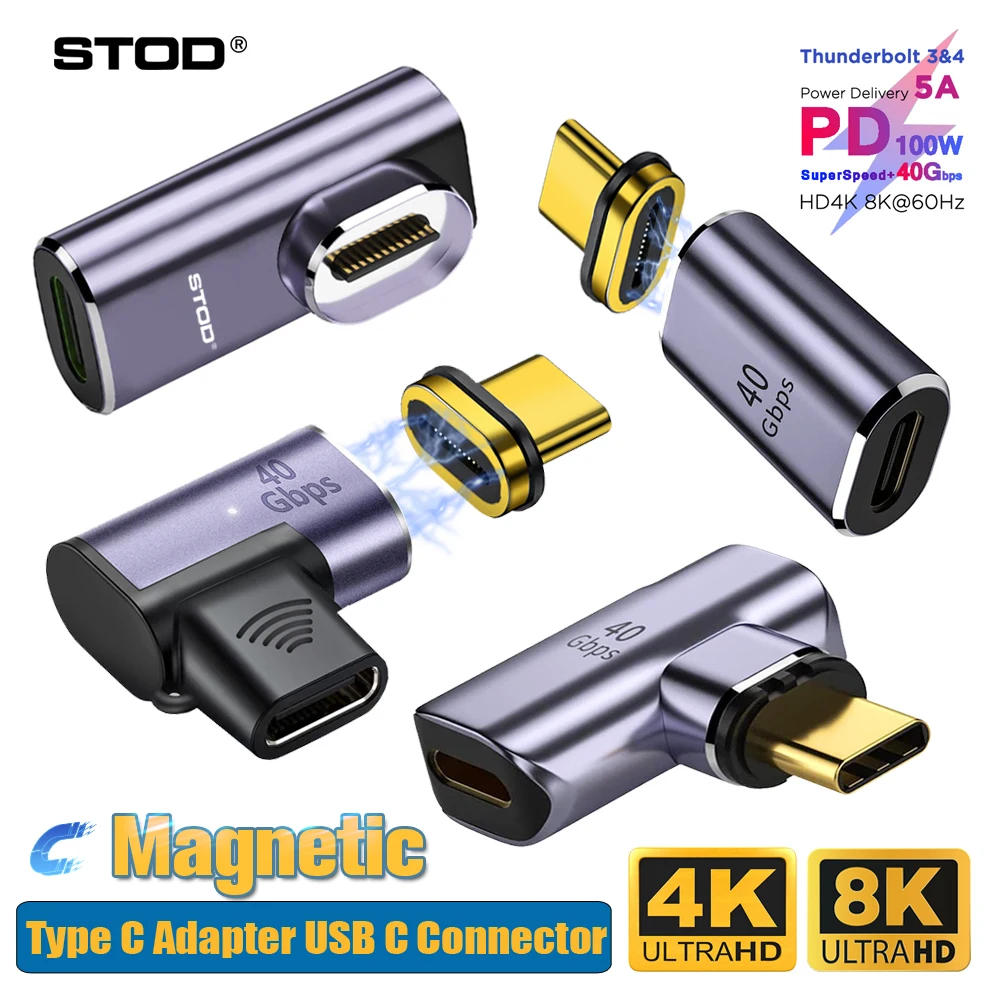 Elbow Type C Adapter Magnetic Charger OTG USB C Magnet Converter Fast ...