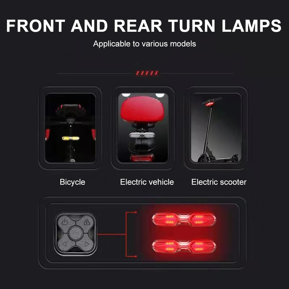 LED Smart Bike Tail Light Wireless Remote Control Turn Signals Bicycle ...