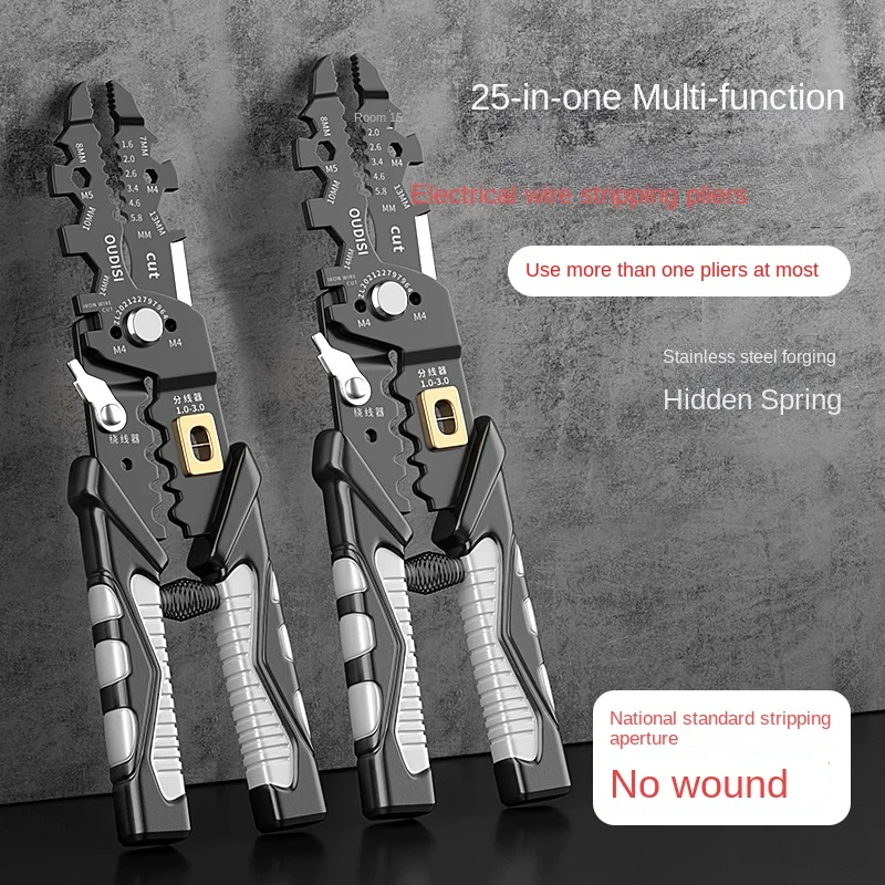 25 in 1 wire pliers Wire Stripper multifunctional electrician home ...