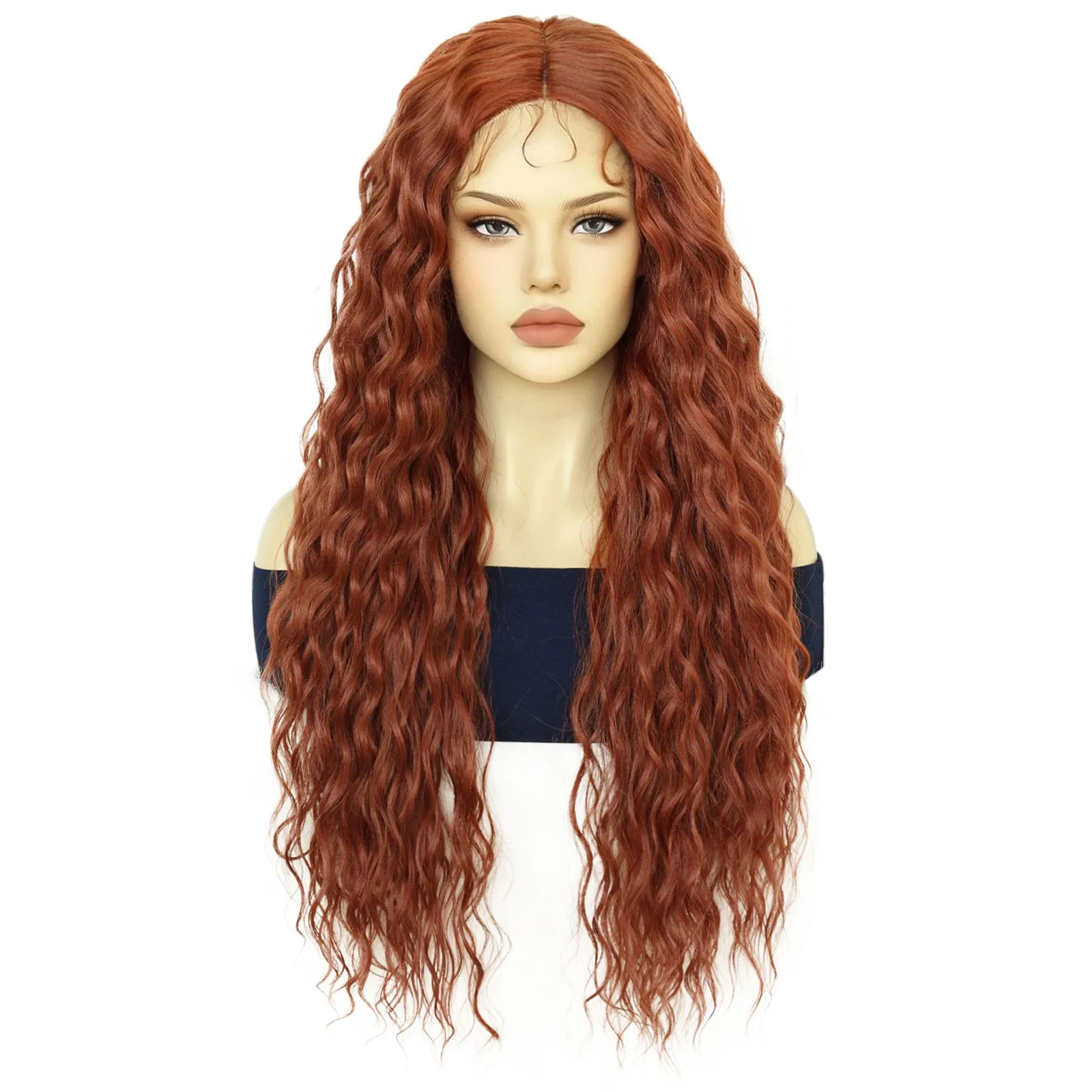 Synthetic-13-4-5-1-T-part-30inch-Extra-Long-Curly-Wavy-Ginger-Cooper ...