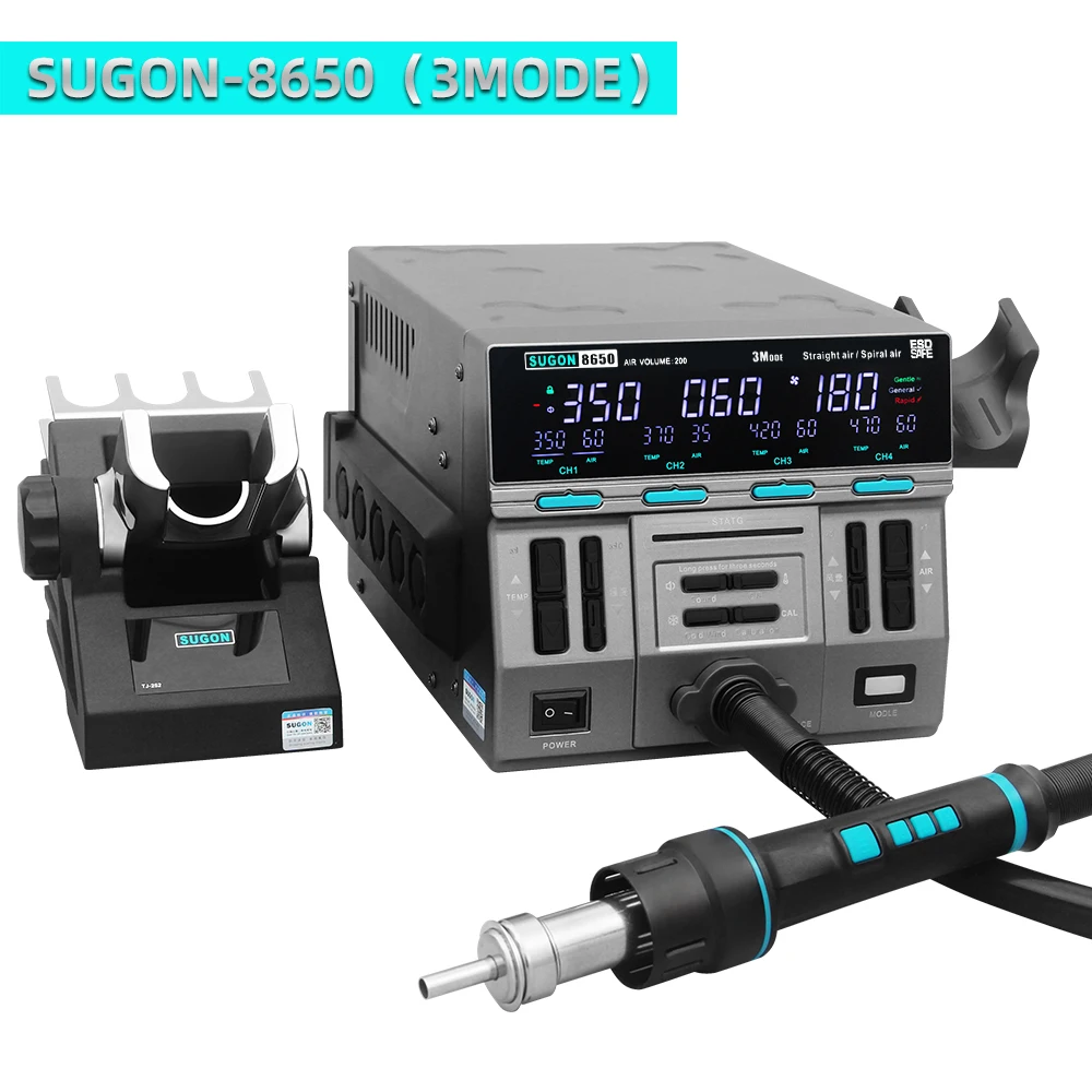 SUGON-8650-1300W-Hot-Air-Rework-Station-3-Mode-Digital-Display-Intelligent-BGA-Rework-Station ...