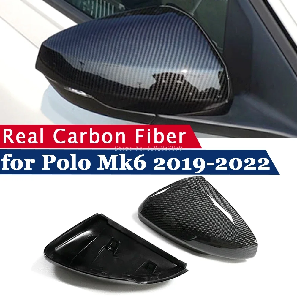 2-PCS-Rearview-Mirror-Cover-for-Volkswagen-Polo-Mk6-2019-2022-Real ...