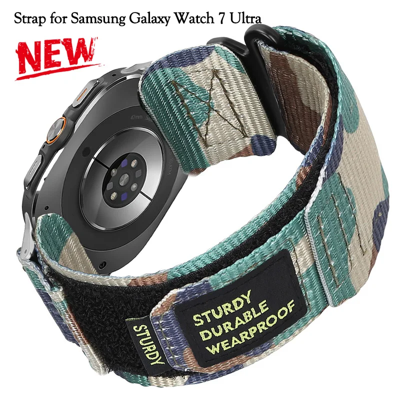Nylon-Sports-Strap-For-Galaxy-Watch-7-Ultra-47mm-NO-Gaps-Curved-End ...