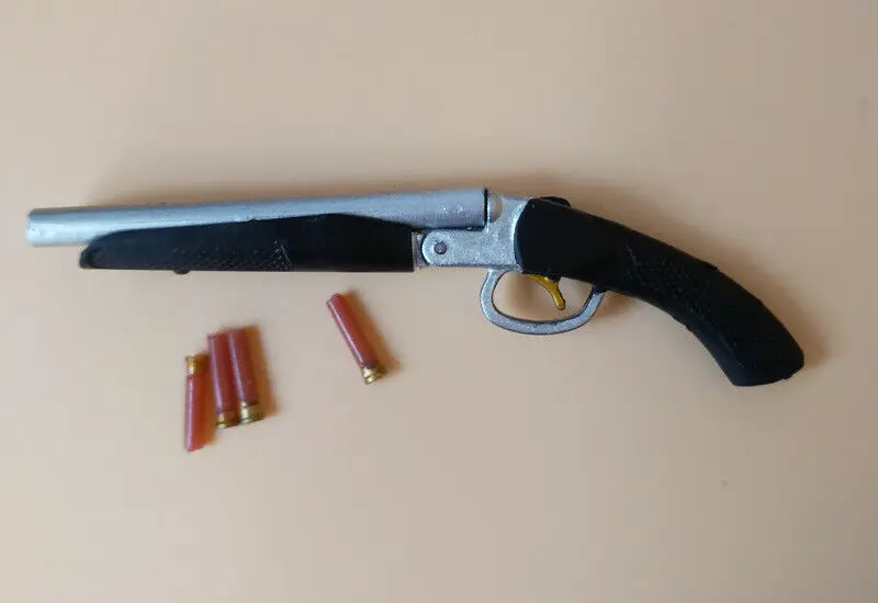 Black 1/6th Double-barreled shotgun+4 bullets Models for 12" Action ...