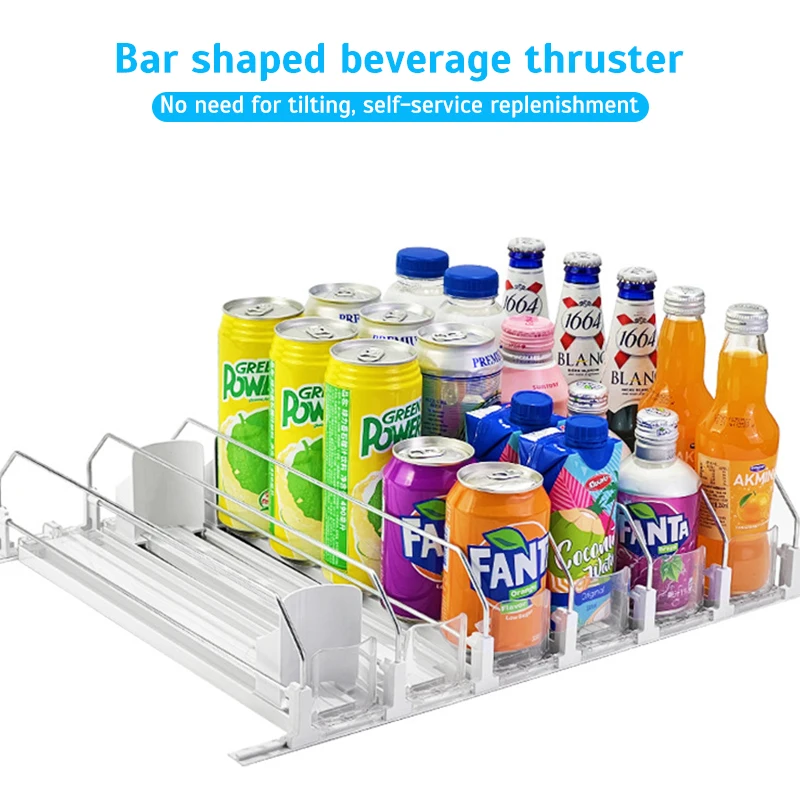 Canned-Beverage-Push-Rack-Drink-Dispenser-Spring-Push-Adjustable-Width ...