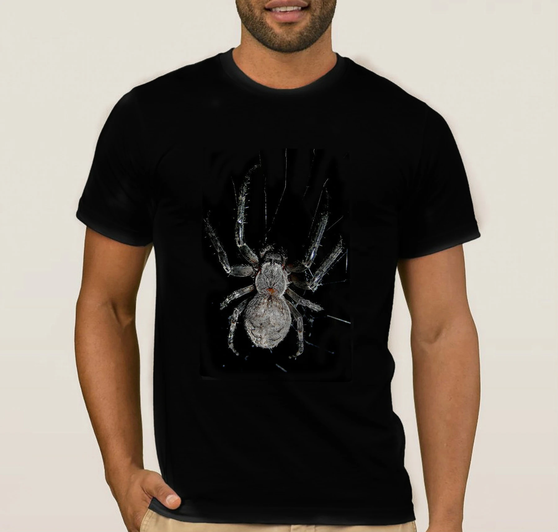 Spider-Web-Photo-Animal-Mens-T-Shirt-Web-Graphic-Design-Printed-Summer ...