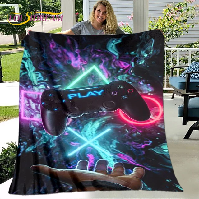Cartoon-Gamer-Game-Controller-Blanket-Flannel-Blanket-Throw-Blanket ...