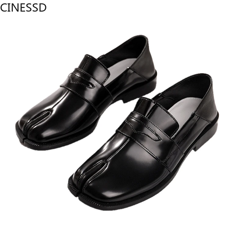 Mens Leather Split Toe Loafers Tabi | Tabi Split Toe Shoes Mens Leather ...