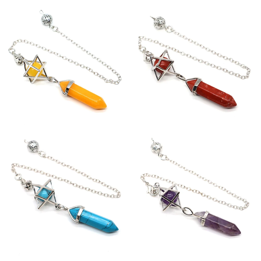 Natural-Stone-Quartz-Pendulum-for-Dowsing-Divination-Hexagonal-Crystal ...
