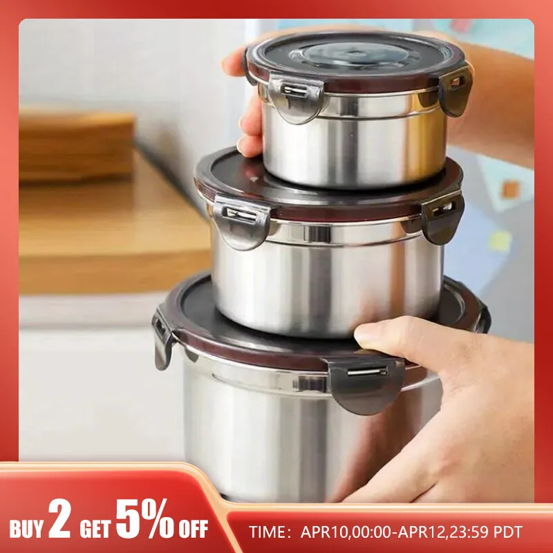 3pcs-Set-Stainless-Steel-Food-Storage-Lunch-Box-Containers-Leakproof ...