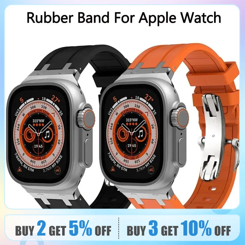 Luxury-Rubber-Strap-For-Apple-Watch-Band-Series-9-8-7-45mm-41mm-Ultra ...