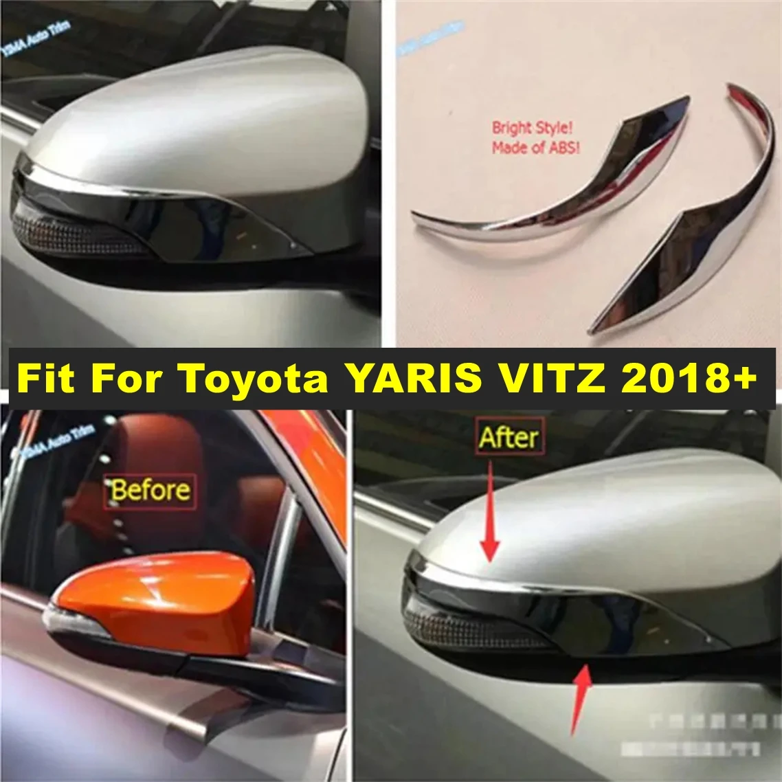 Car-Side-Door-Mirror-Protection-Strip-Cover-Trim-Fit-For-Toyota-YARIS ...