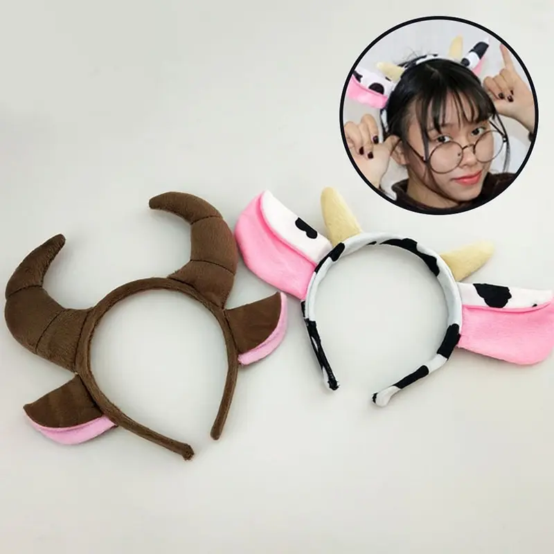1PC Creative Cow Milk Horn Ear Headband Animal Cosplay Costume Hair ...