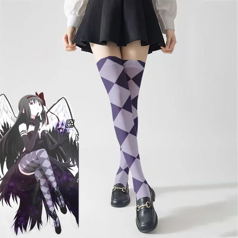 Anime Puella Magi Madoka Magica Akemi Homura Cosplay Stockings Flame ...