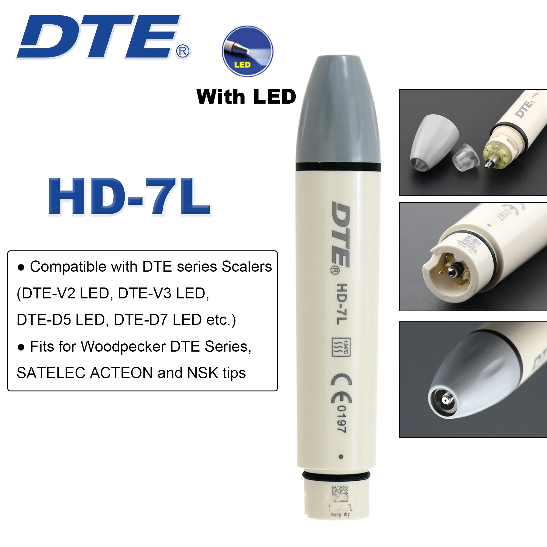 Generic Woodpecker Dte Ultrasonic Scaler Build In V2/v3 Led Handpiece ...