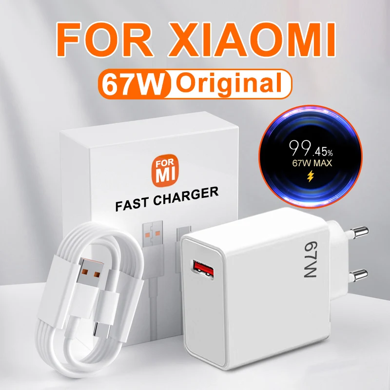 For Xiaomi Original 67W 6A USB Super Fast Charger Adapter Mi 12 11 Type ...