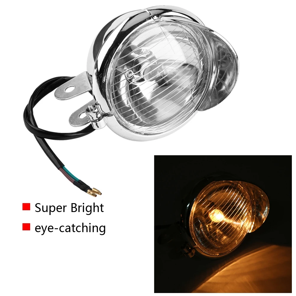Motorcycle-Universal-DC-12V-Retro-Headlight-Fog-Lights-Lamp-Moto ...