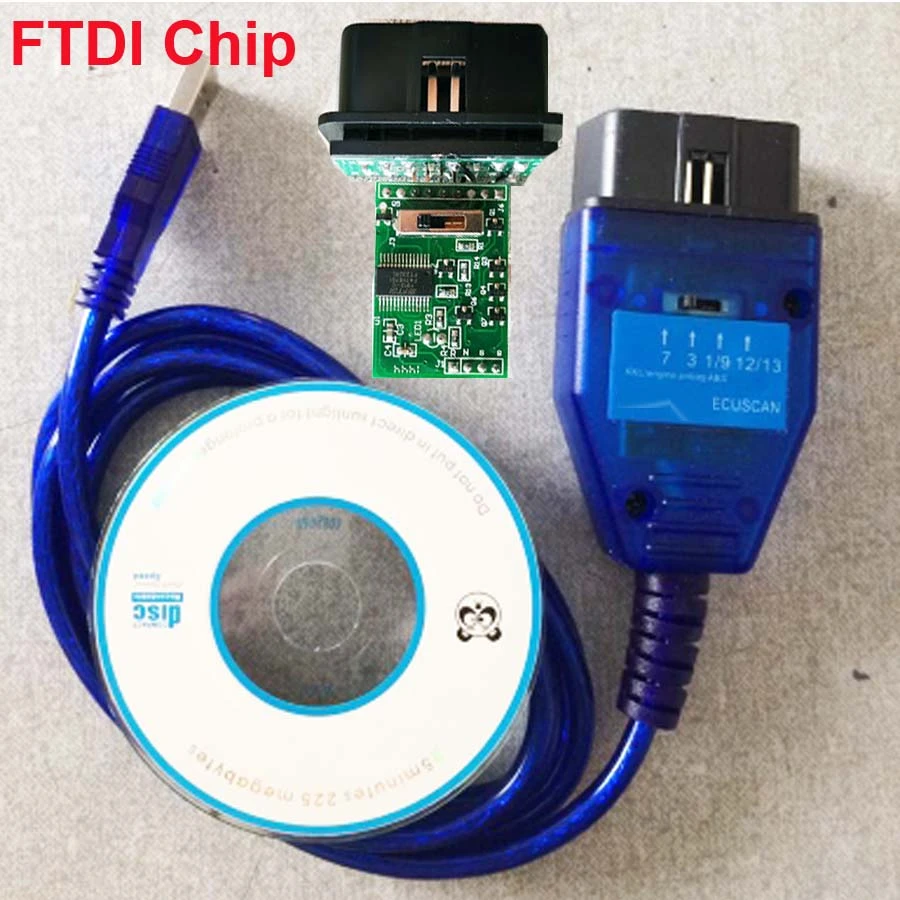 New Ftdi Ft232rl/rq Chip 409 Obd2 Auto Vag Car Diagnostic Kkl Cable Car ...