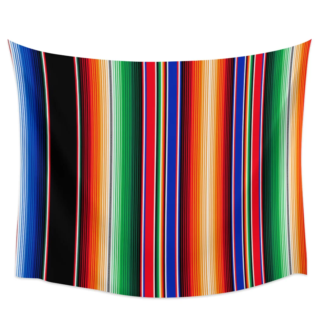 Mexican Stripes Colorful Stripes Hippie Tapestry Fabric Wall Hanging ...