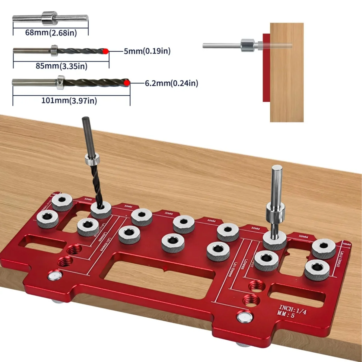 Handle-Pitch-Punch-Hole-Locator-1-Set-Straight-Hole-Drilling-Template ...