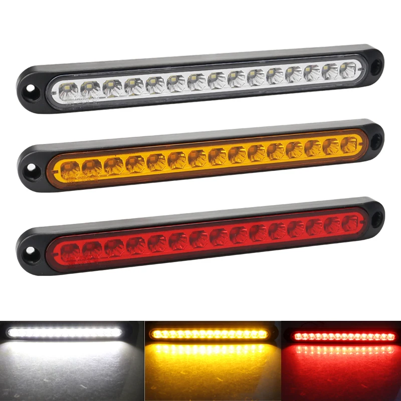 1x-15-LED-Side-Marker-Light-Bar-12V-24V-Brake-Warning-Light-for-Trailer ...