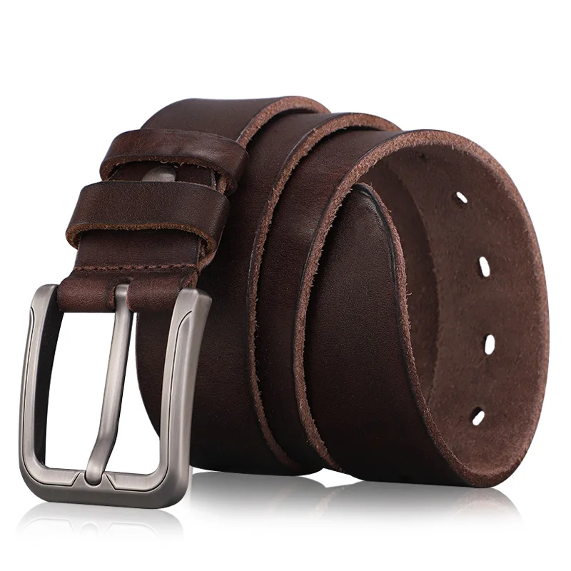 Men Top Layer Leather Casual High Quality Belt Vintage Design Pin ...