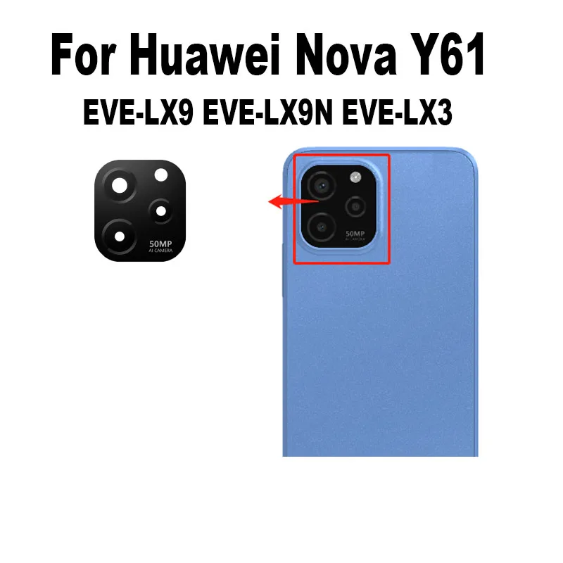 Original For Huawei Nova Y61 Back Camera Glass Lens Rear Camera Glass ...